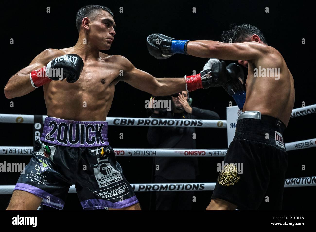 Long Beach, California, USA. 9th Dec, 2023. Action between Anthony Cuba ...