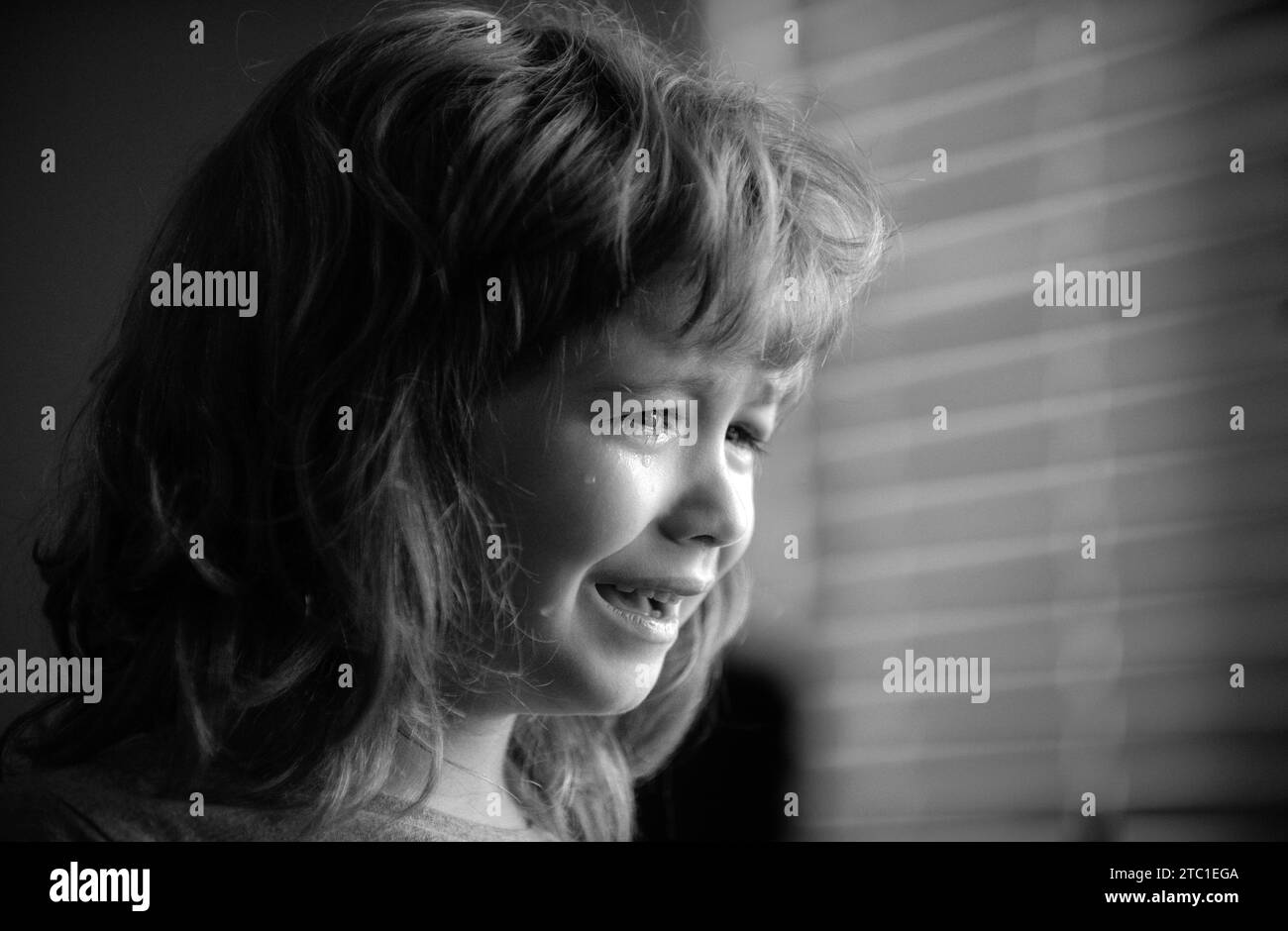 Small boy crying with tears. Portrait of a kid Cry at home. Child ...