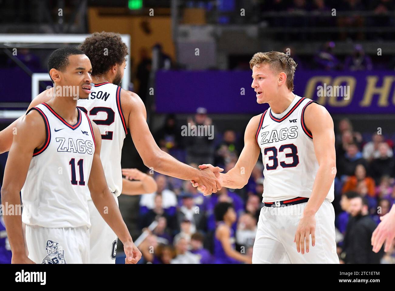 December 09, 2023: Gonzaga Bulldogs forward Anton Watson (22) and ...