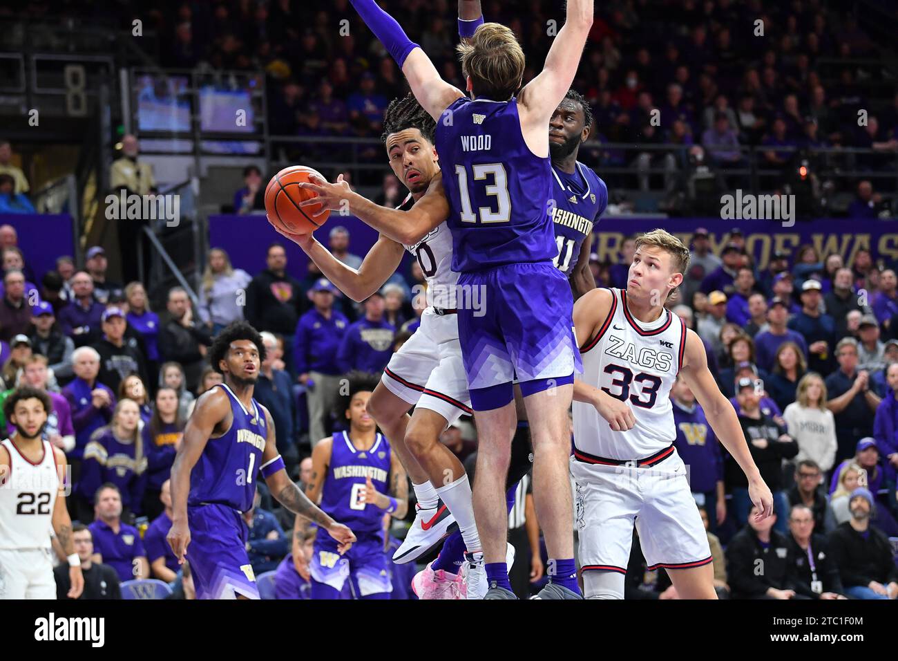Seattle, WA, USA. 09th Dec, 2023. Gonzaga Bulldogs guard Ryan Nembhard ...
