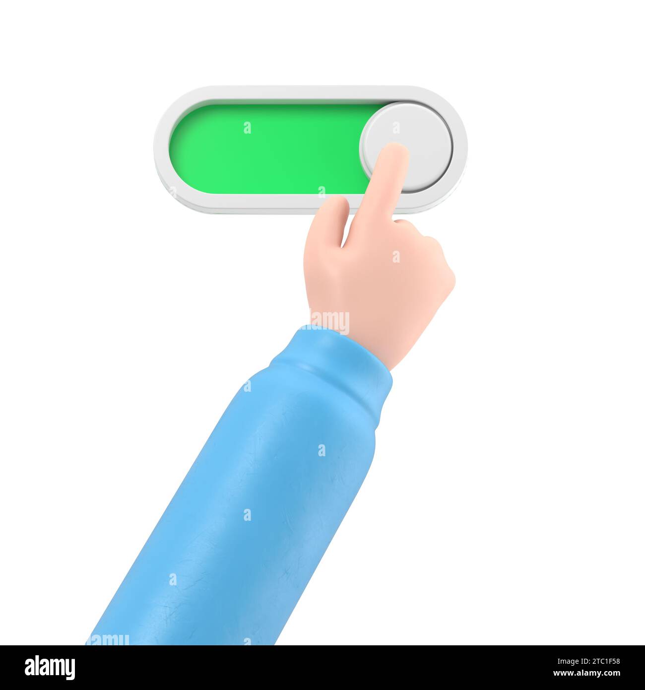 Cartoon Gesture Icon Mockup.3d render,cartoon character hand activating ...