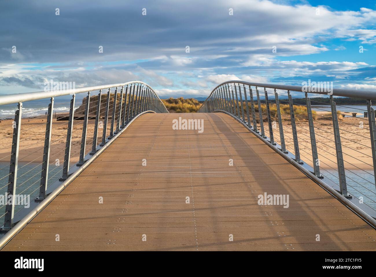 The footbridge over to east beach in the afternoon. Lossiemouth ...