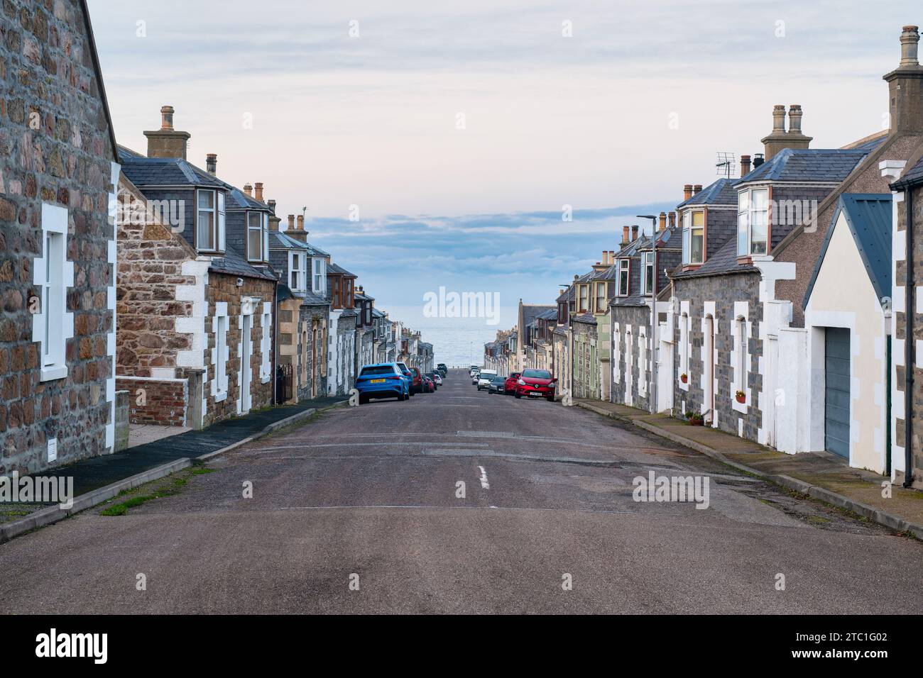 Portknockie street in winter. Portknockie, Morayshire, Scotland Stock ...