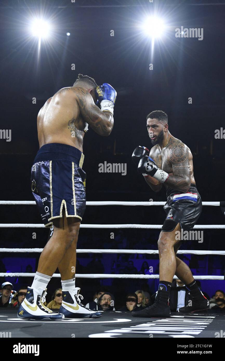 Paris, France. 09th Dec, 2023. Tony Yoka fighting against Ryad Merhi ...