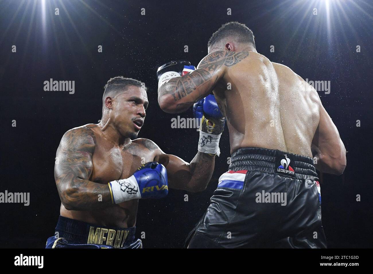 Paris, France. 09th Dec, 2023. Tony Yoka fighting against Ryad Merhi ...