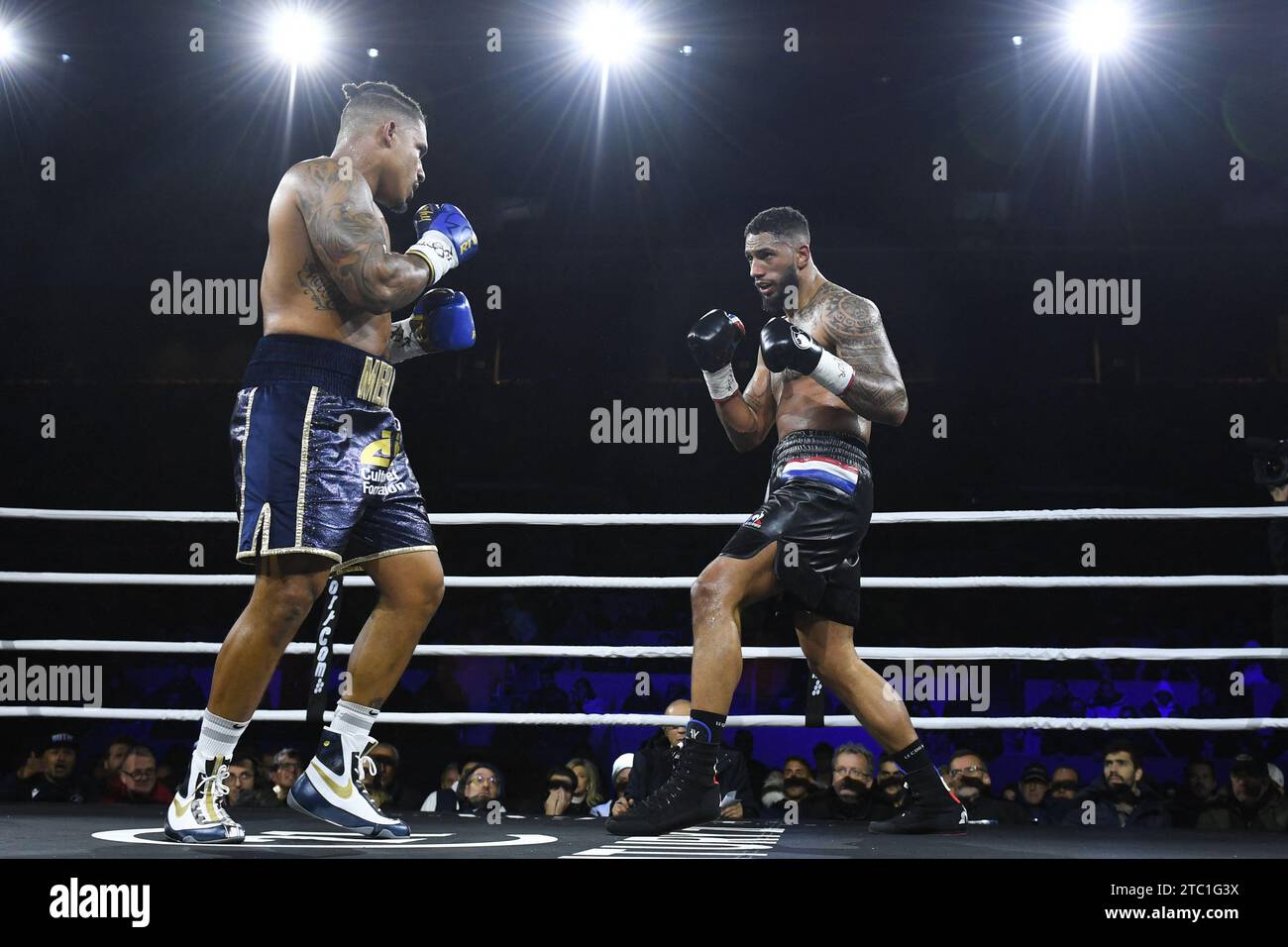 Paris, France. 09th Dec, 2023. Tony Yoka fighting against Ryad Merhi ...