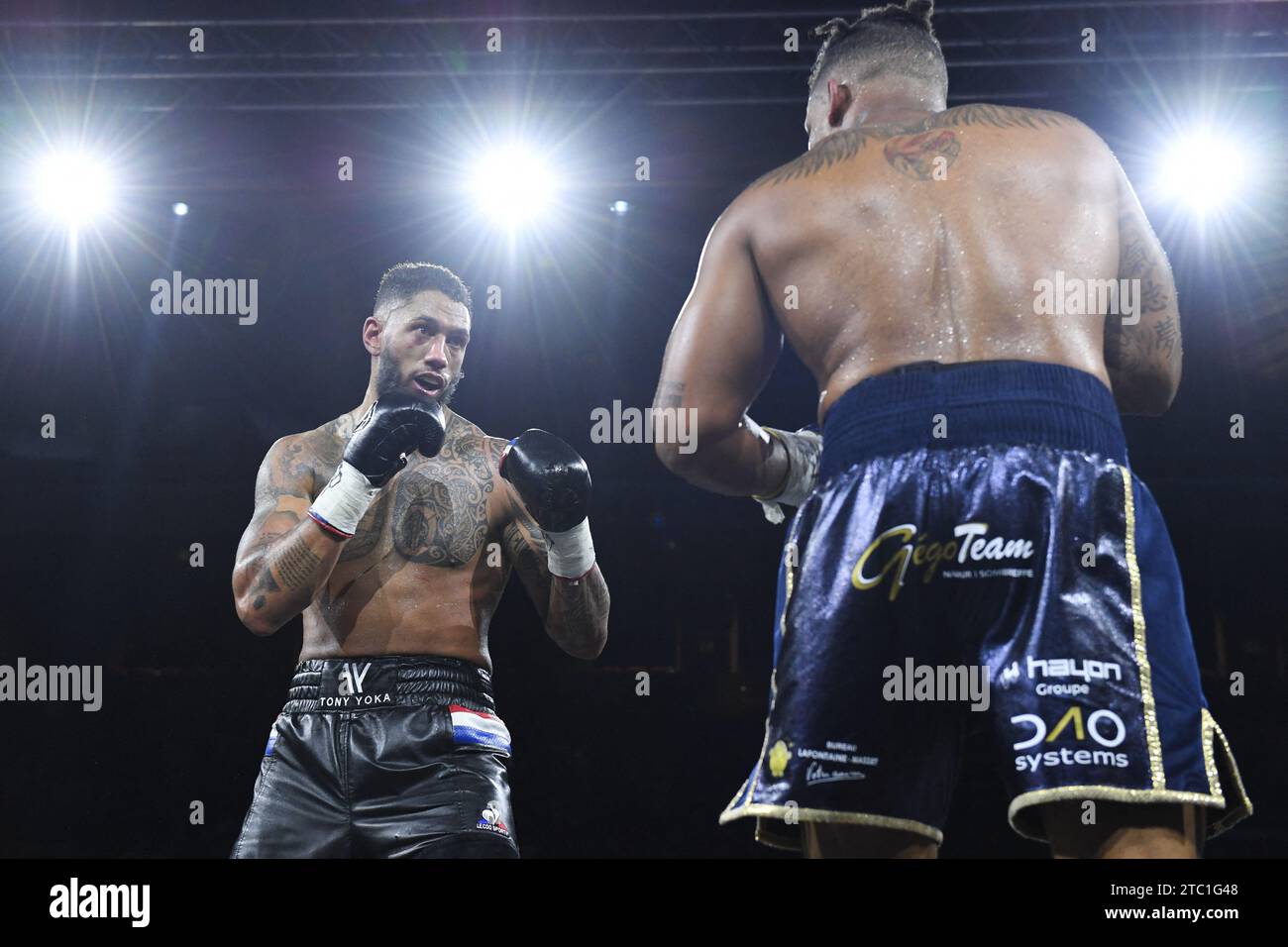 Paris, France. 09th Dec, 2023. Tony Yoka fighting against Ryad Merhi ...