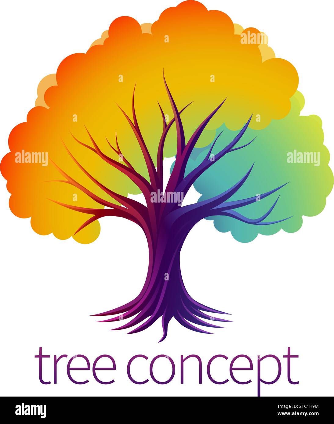 Rainbow Tree Abstract Stylised Concept Design Icon Stock Vector Image ...
