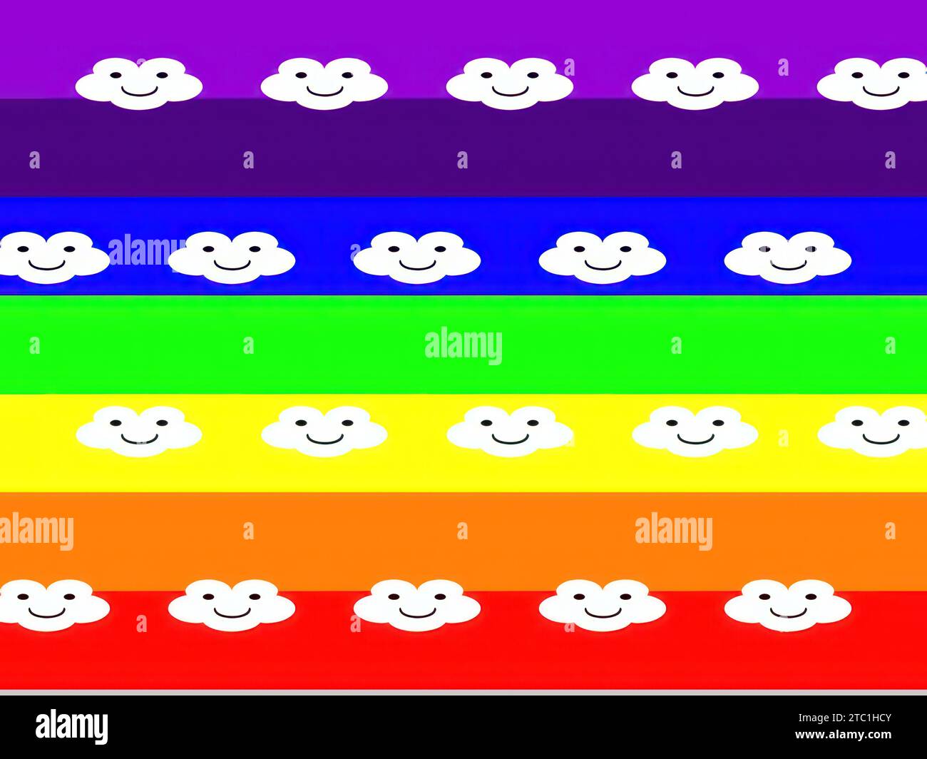 A collection of cheerful smiley faces with a variety of bright colors ...