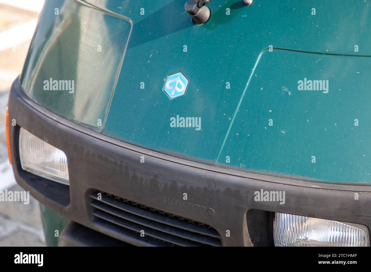 Bordeaux , France - 12 04 2023 : Piaggio ape porter Italian brand text ...