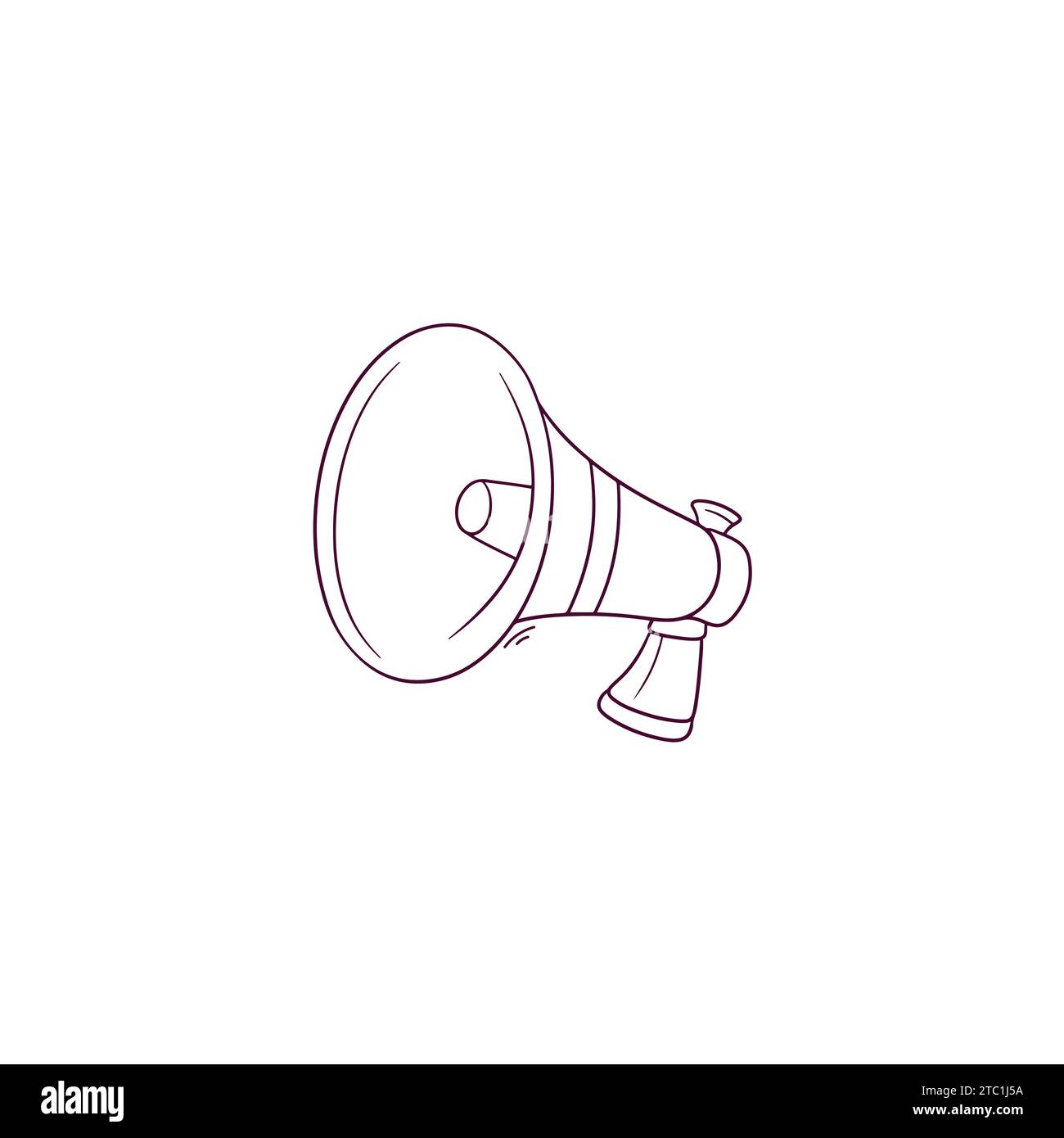 Hand Drawn illustration of loudspeaker icon. Doodle Vector Sketch ...