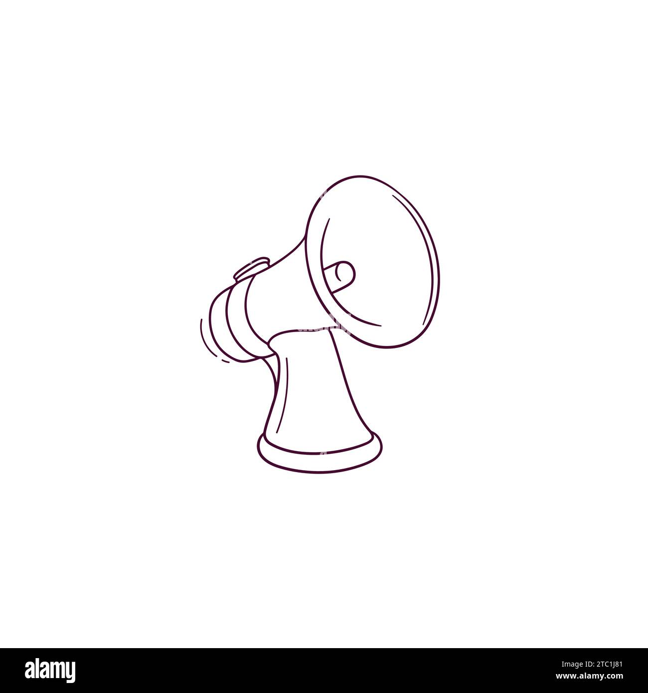 Hand Drawn illustration of loudspeaker icon. Doodle Vector Sketch Illustration Stock Vector ...