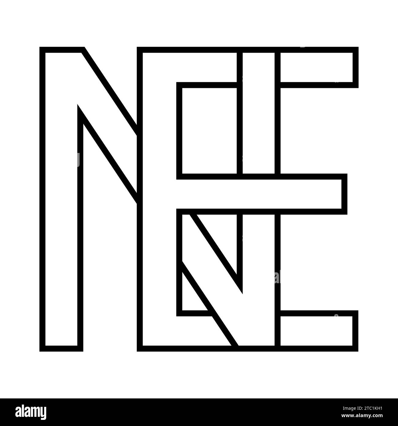 Logo sign ne en icon double letters logotype n e Stock Vector Image ...