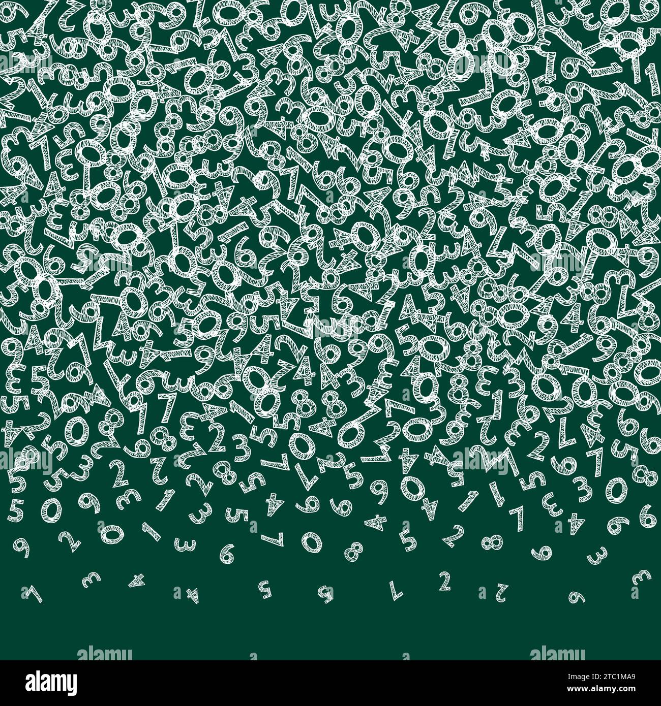 Falling sketch chalk numbers. Math study concept with flying digits ...