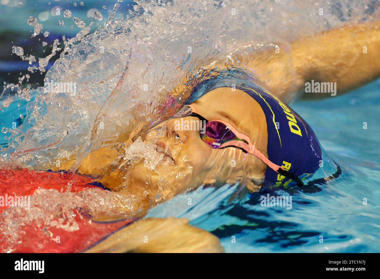 Hanna Rosvall of, Sweden. , . competes in 4x50 meters mixed medley ...