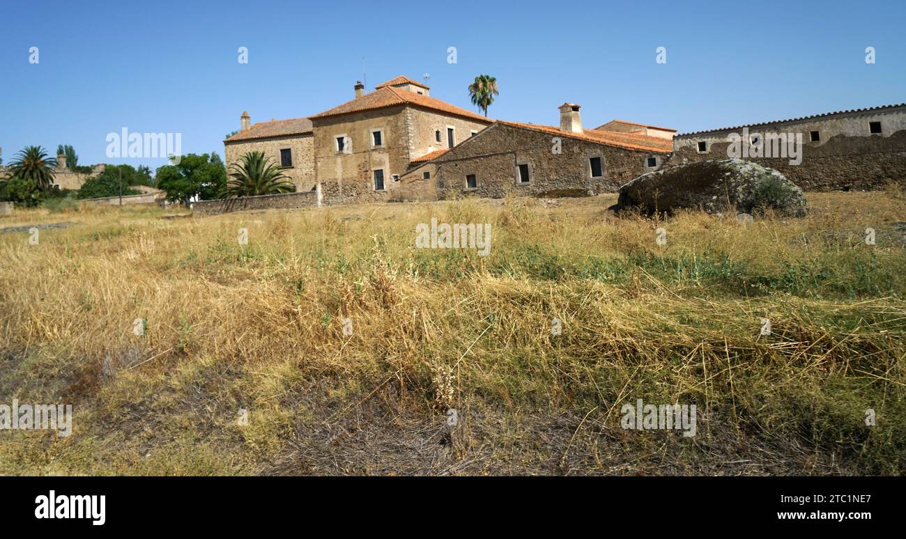Dry landscape in Spain with large pastures for cattle and agriculture ...