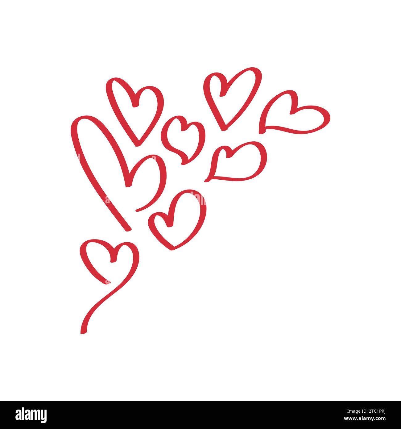 Cute Red Heart Illustration Isolated on White Background. Valentine's ...