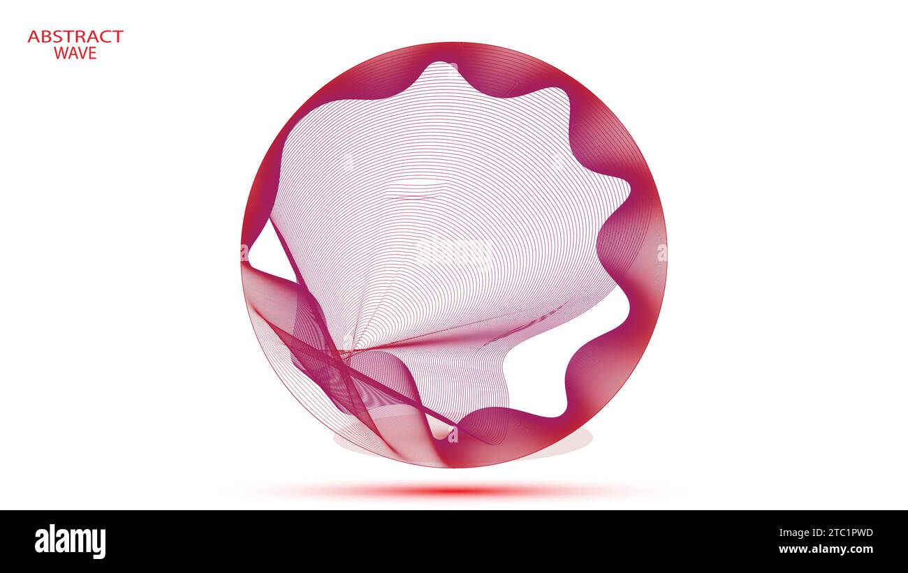 Vector abstract circles line wavy in a round frame with colorful ...
