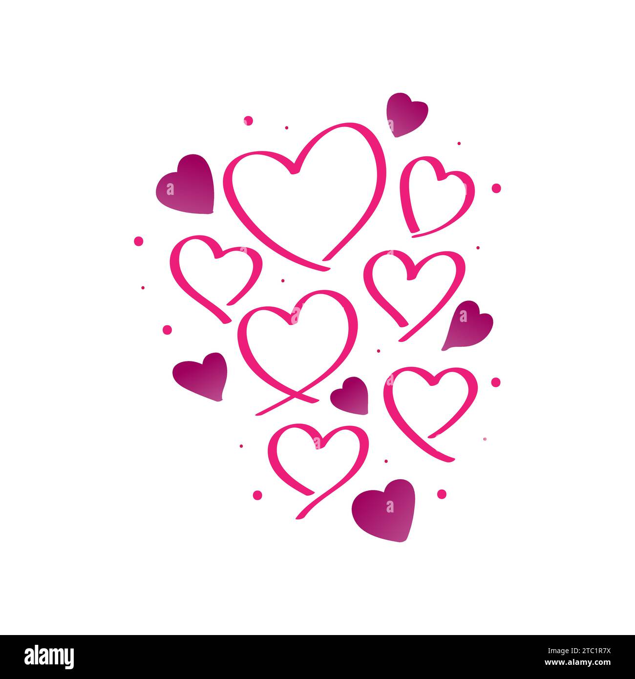 Pink Heart Illustration Isolated on White Background. Valentine's Day ...