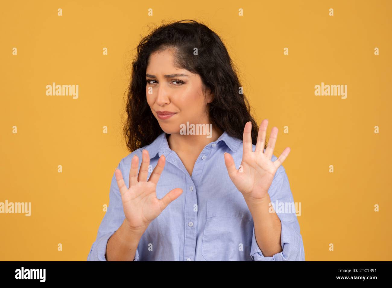 Defensive gesture hi-res stock photography and images - Alamy
