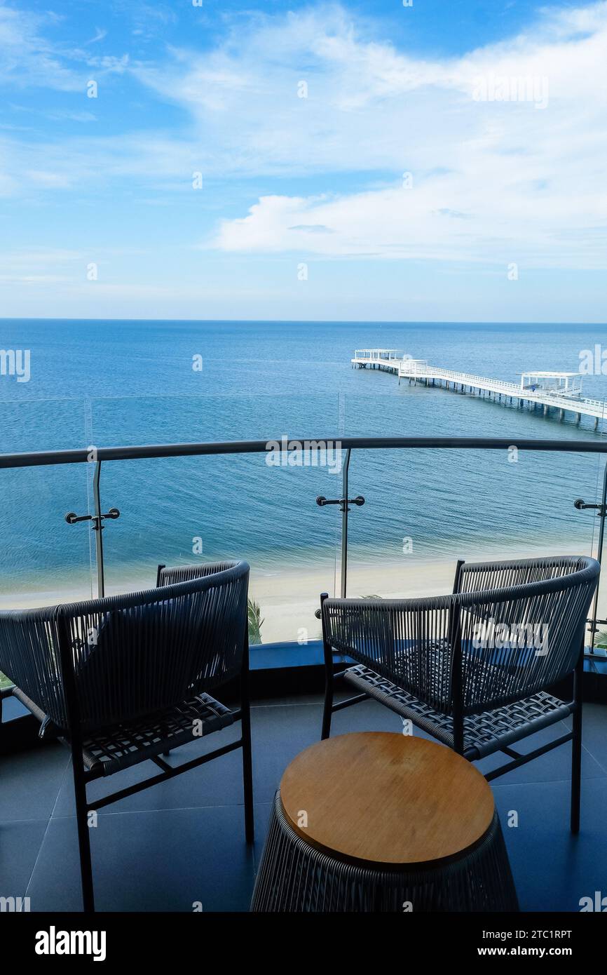image of Tropical Seaview Through Window Stock Photo - Alamy