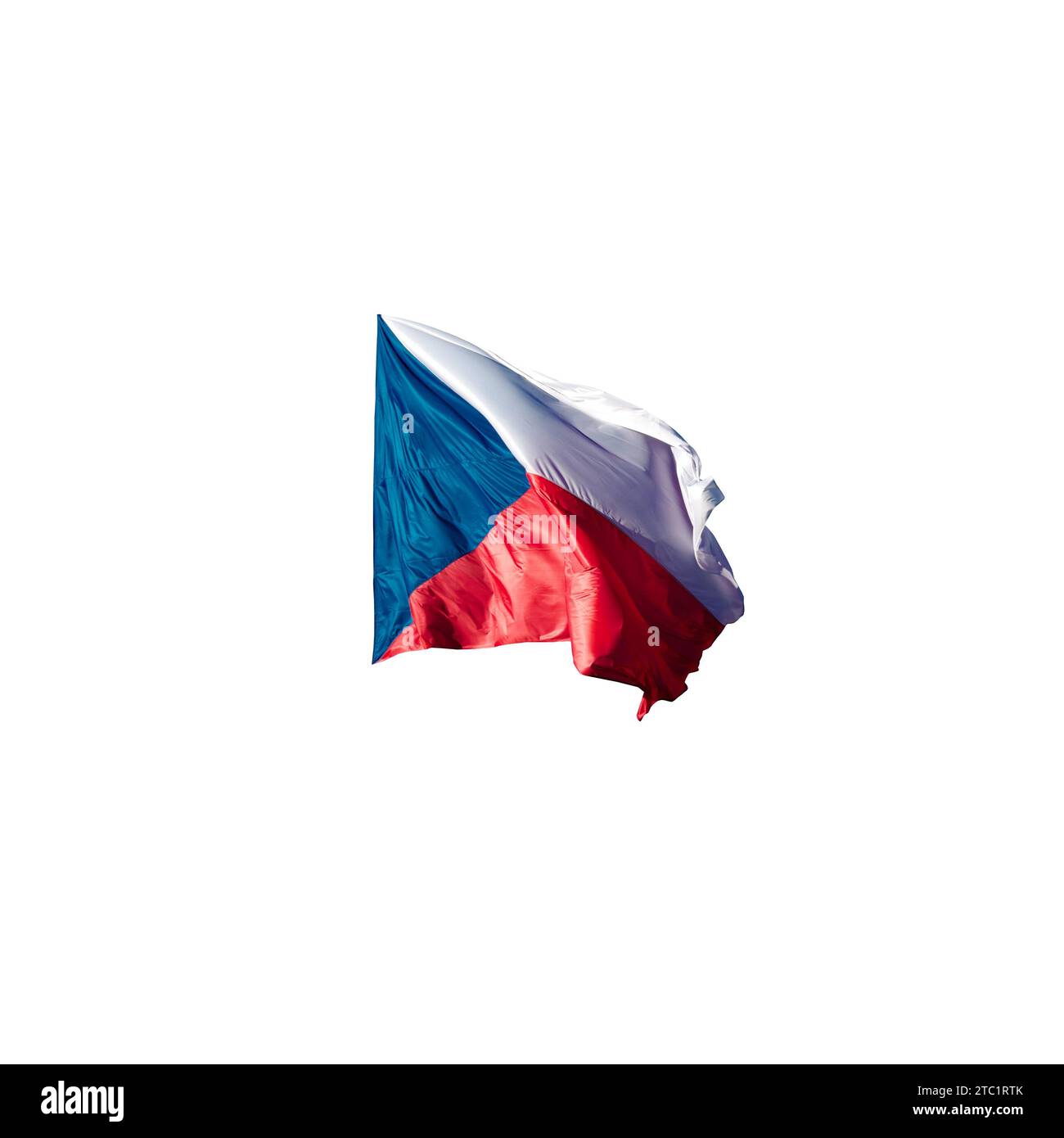 The flag of the Czech Republic is shown in this photo, with the colors ...