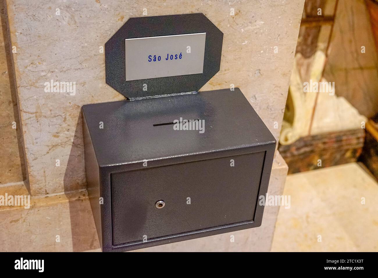 Alms box for Santo São José the church of Nossa Senhora da Conceição ...