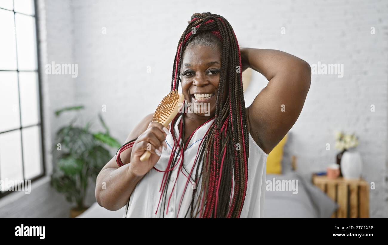 Beautiful and confident african american woman enjoying her morning ...