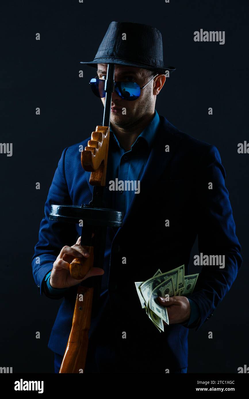 Rich business vintage, white gentleman, Caucasian person with gun and ...