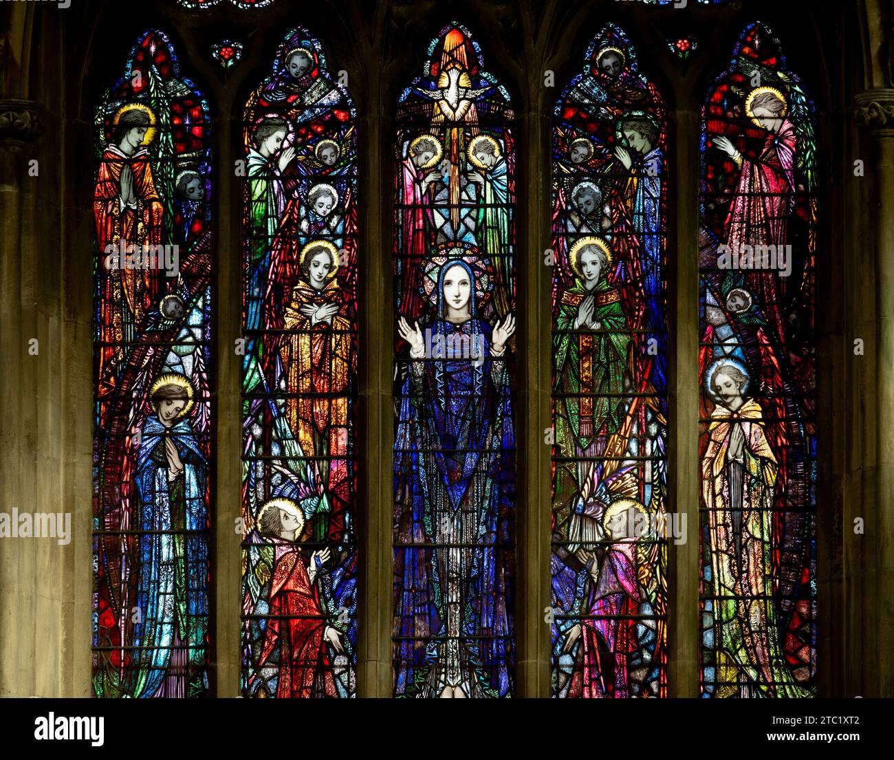 The east window, St. Osburg`s Catholic Church, Coventry, West Midlands ...