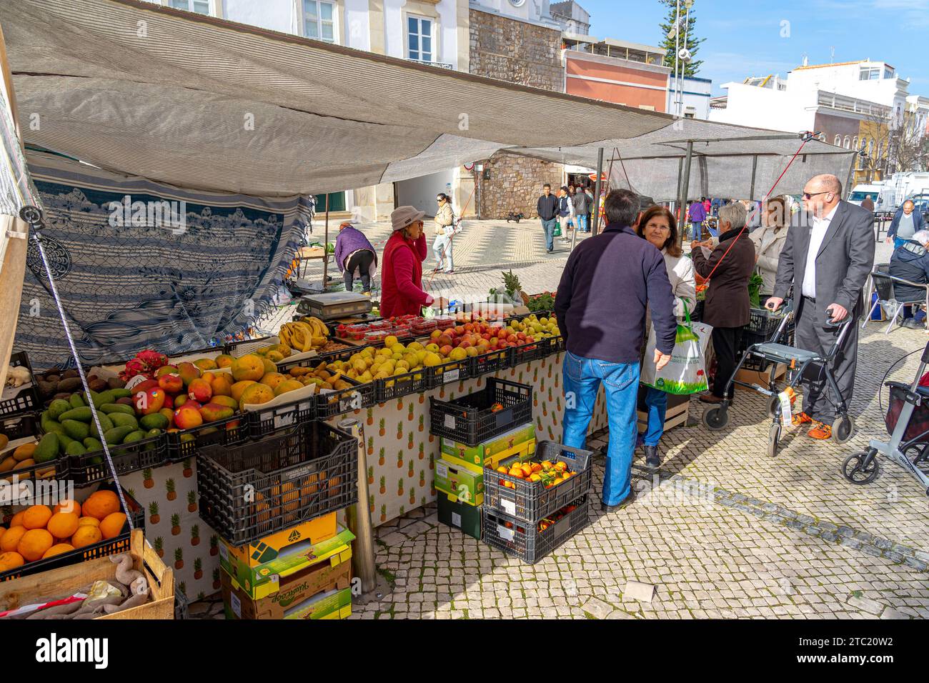 exterior of the municipal market of Loulé in the Algarve region during ...