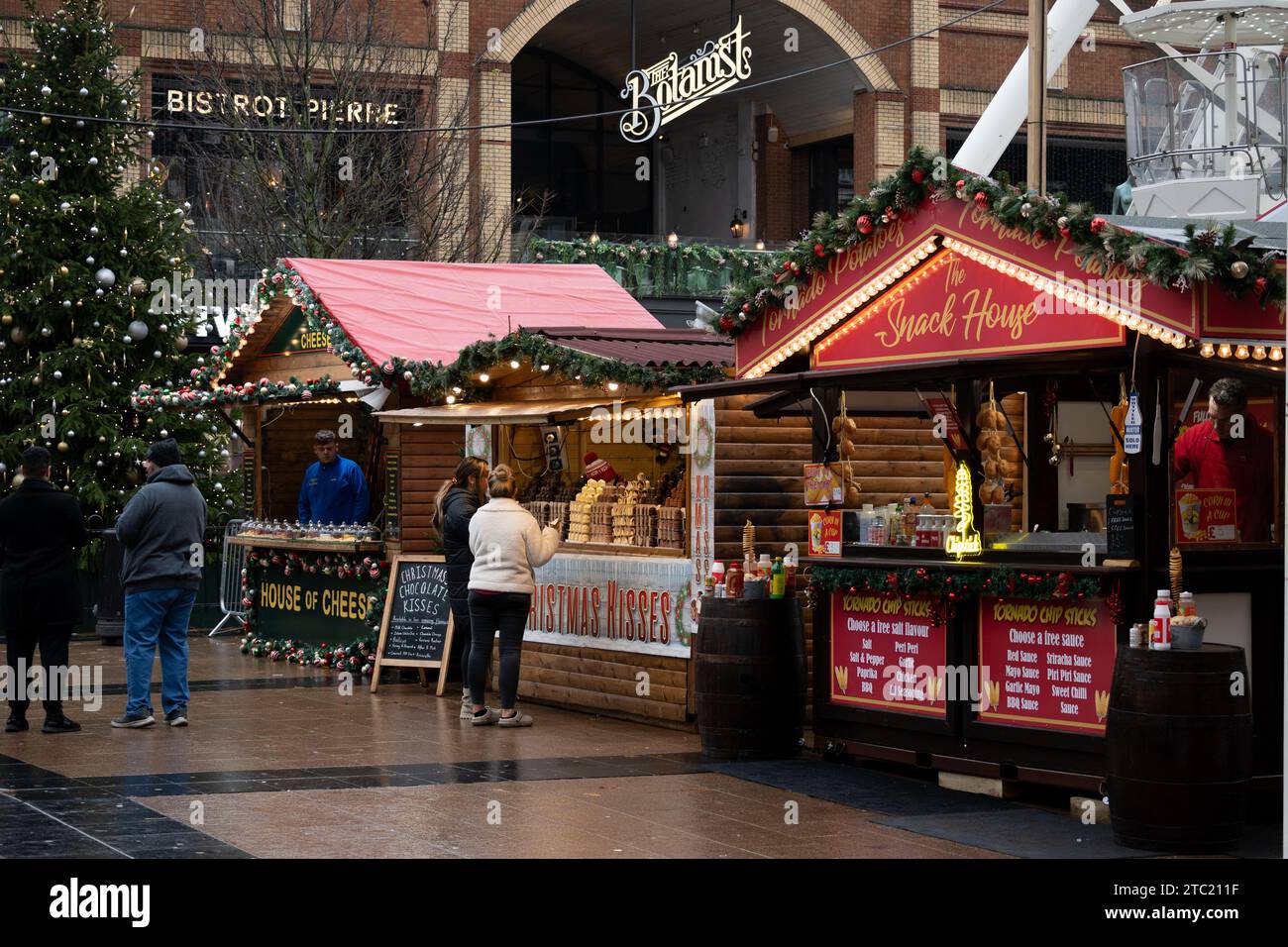 Christmas market stalls, Broadgate, Coventry, UK Stock Photo - Alamy