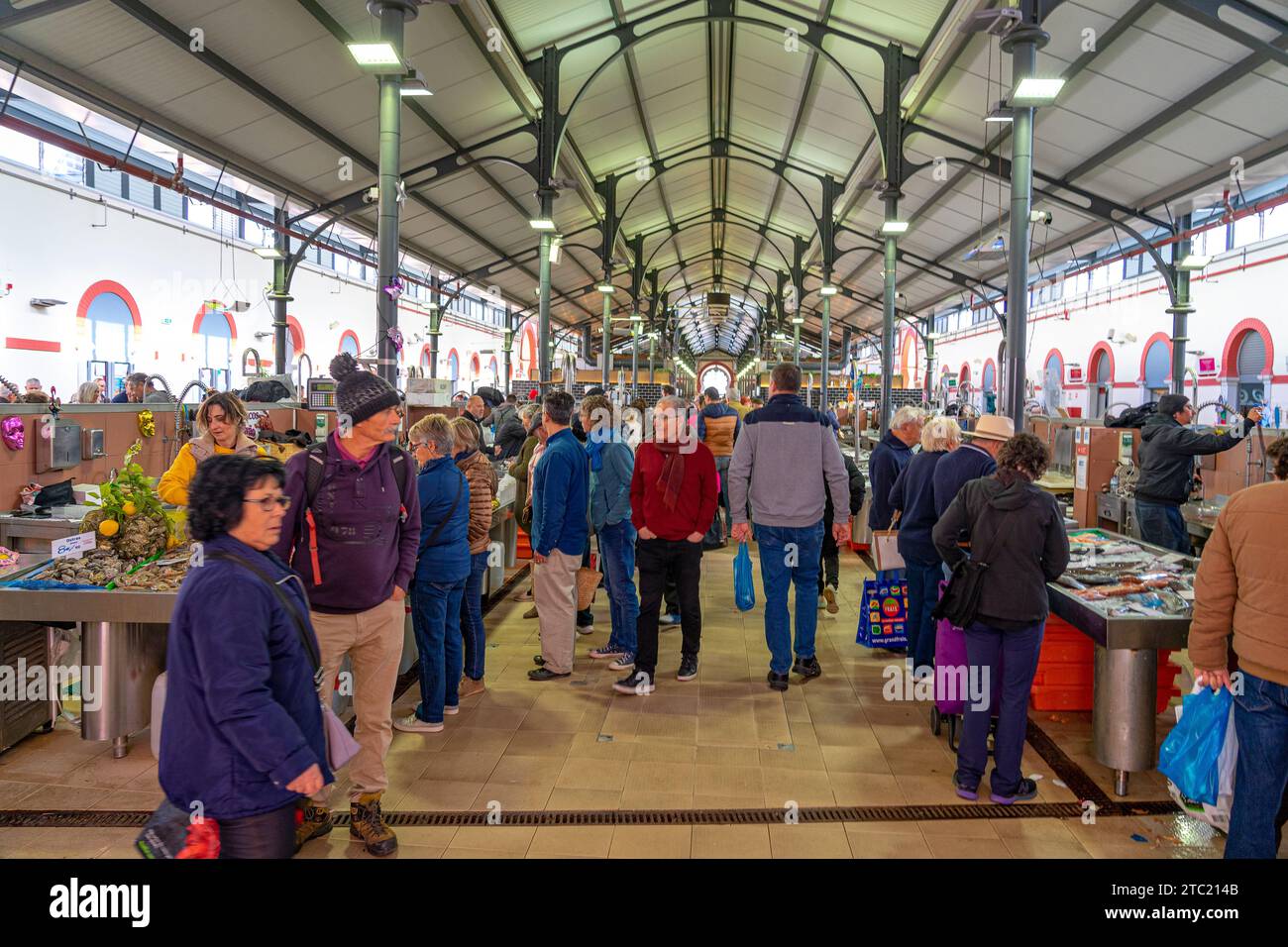 interior of the municipal market of Loulé in the Algarve region during ...