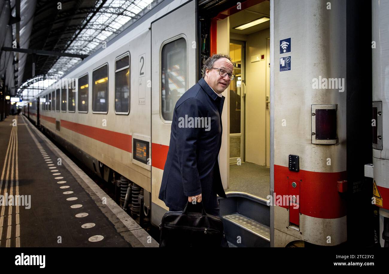 AMSTERDAM - Director of NS, Wouter Koolmees, boards an intercity to ...