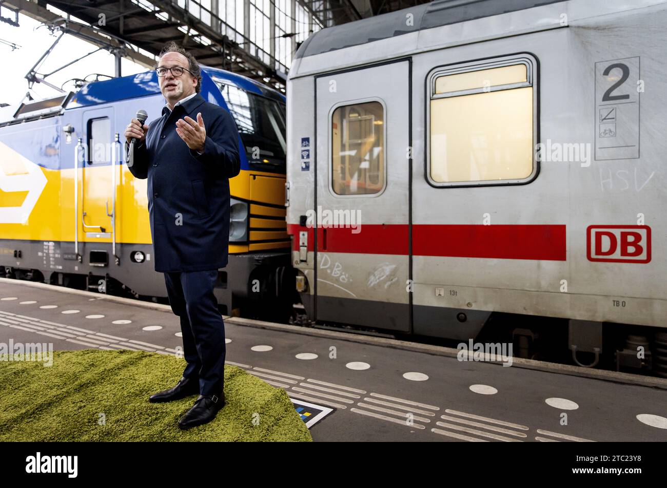 AMSTERDAM - Director of NS, Wouter Koolmees, at an intercity to Berlin ...