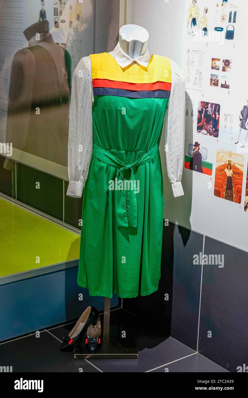 old TAP flight attendant uniform from the 70 Stock Photo - Alamy