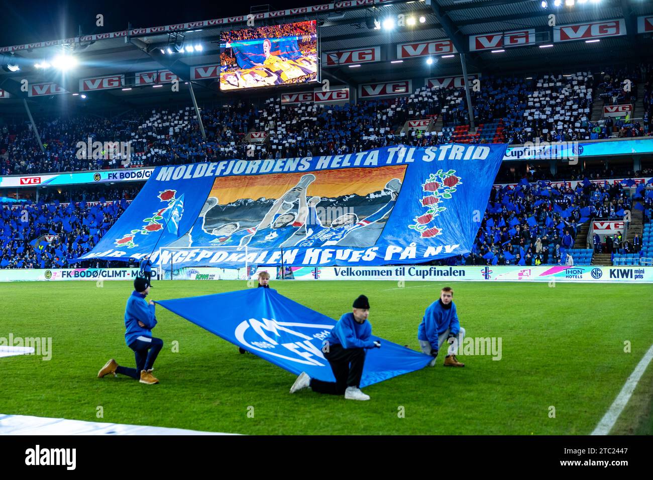 Oslo, Norway. 09th Dec, 2023. Football fans of Molde seen on the stands ...