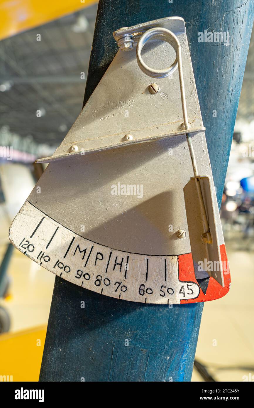 Rudimentary speedometer from the beginning of aviation. The device ...
