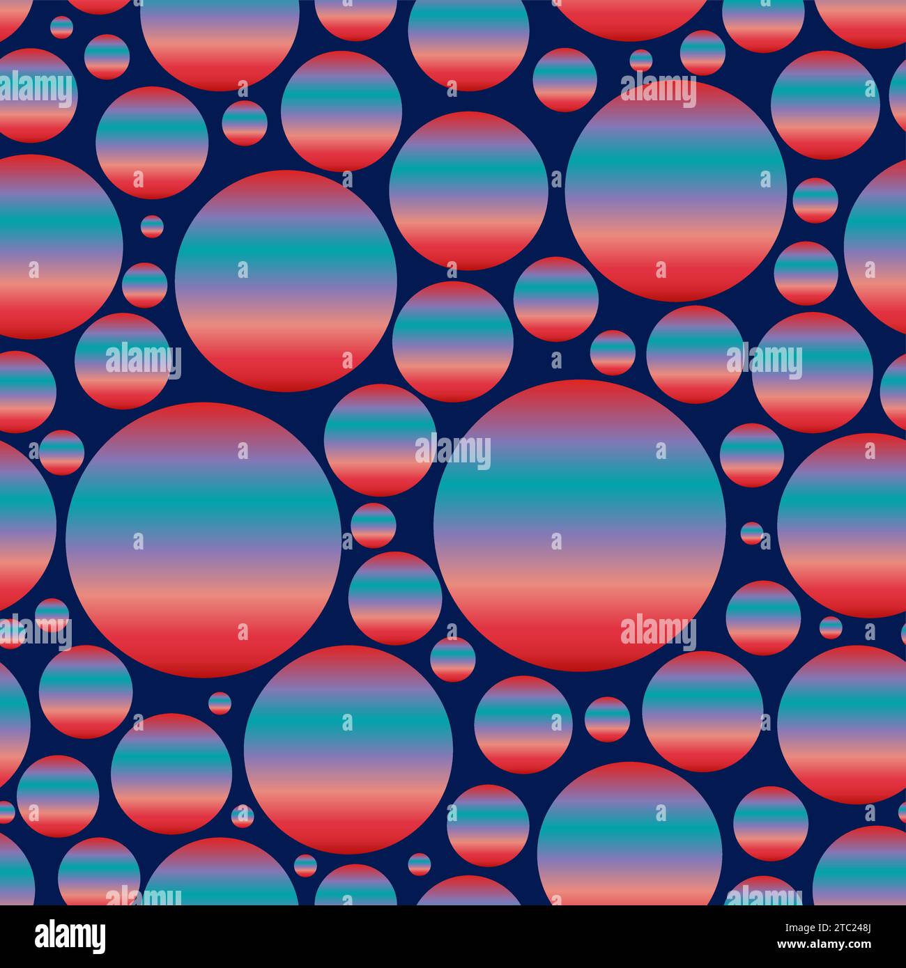 Abstract seamless pattern of gradient circles of different diameters. Vector background. Big and ...