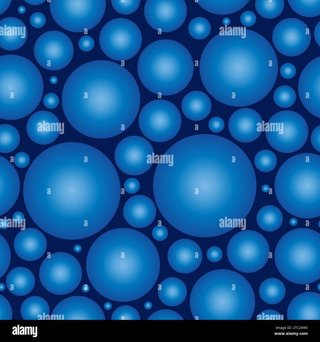 Abstract seamless pattern of blue balls of different diameters. Vector ...