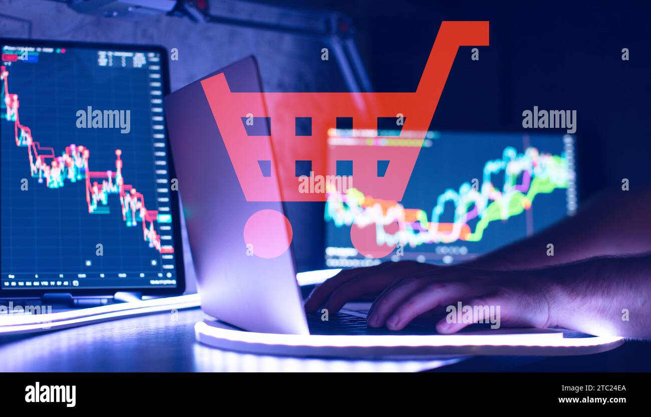 Analysis for professional technical analysis on the monitor of a computer. Fundamental and ...