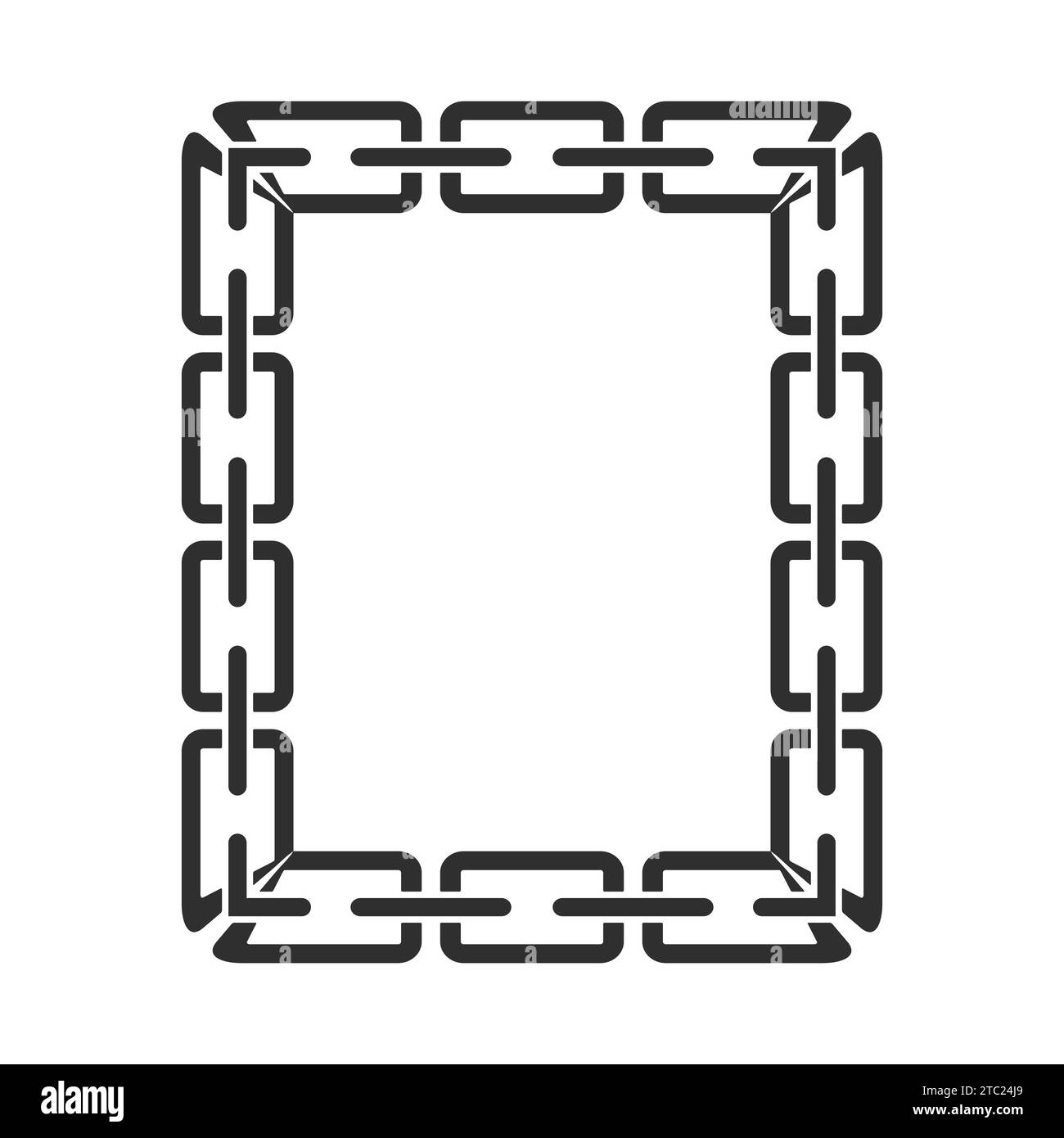 Chain frame of rectangular shape, Metal links repeat endlessly, Vector ...