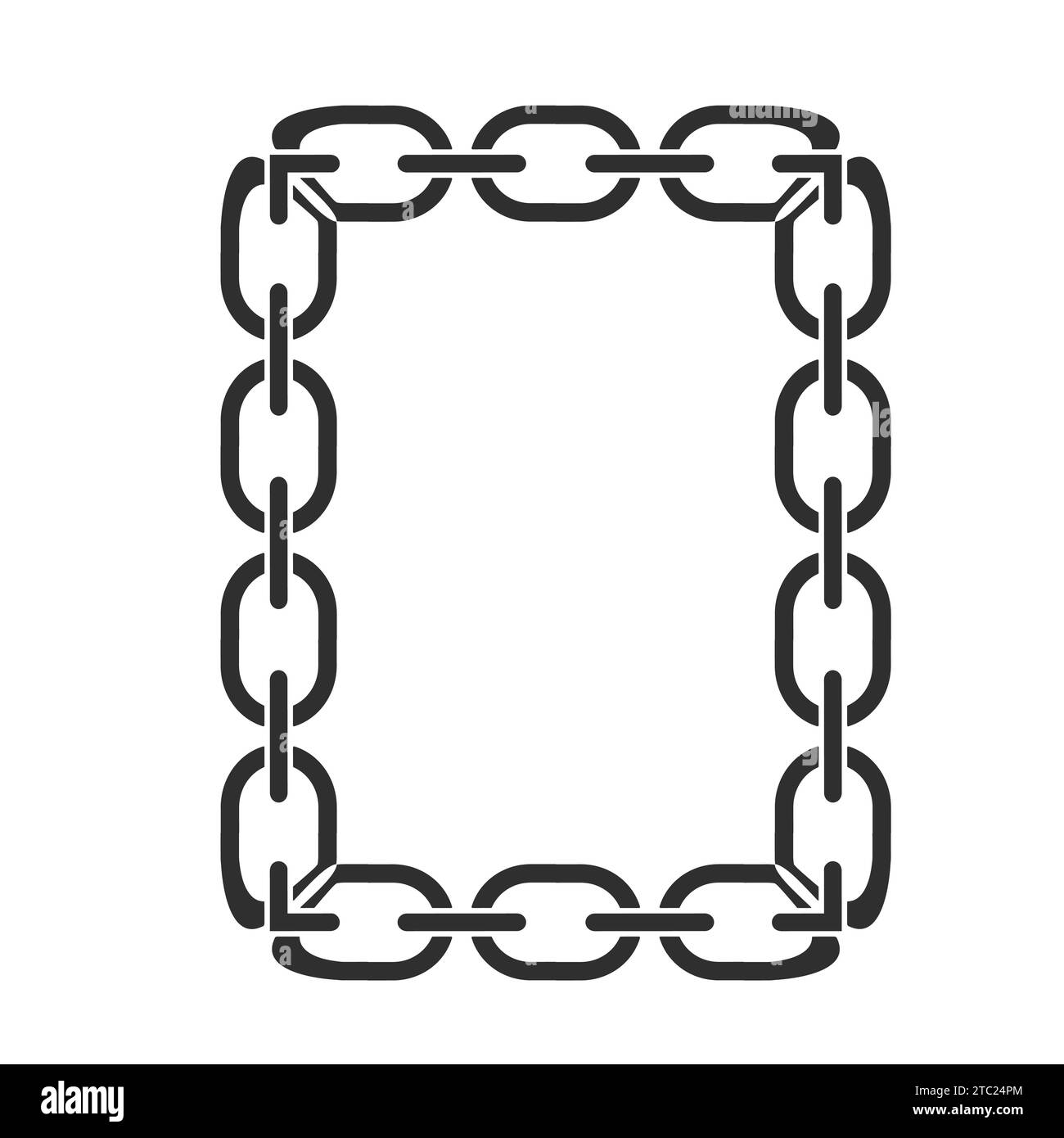 Chain frame of rectangular shape, Metal links repeat endlessly, Vector ...