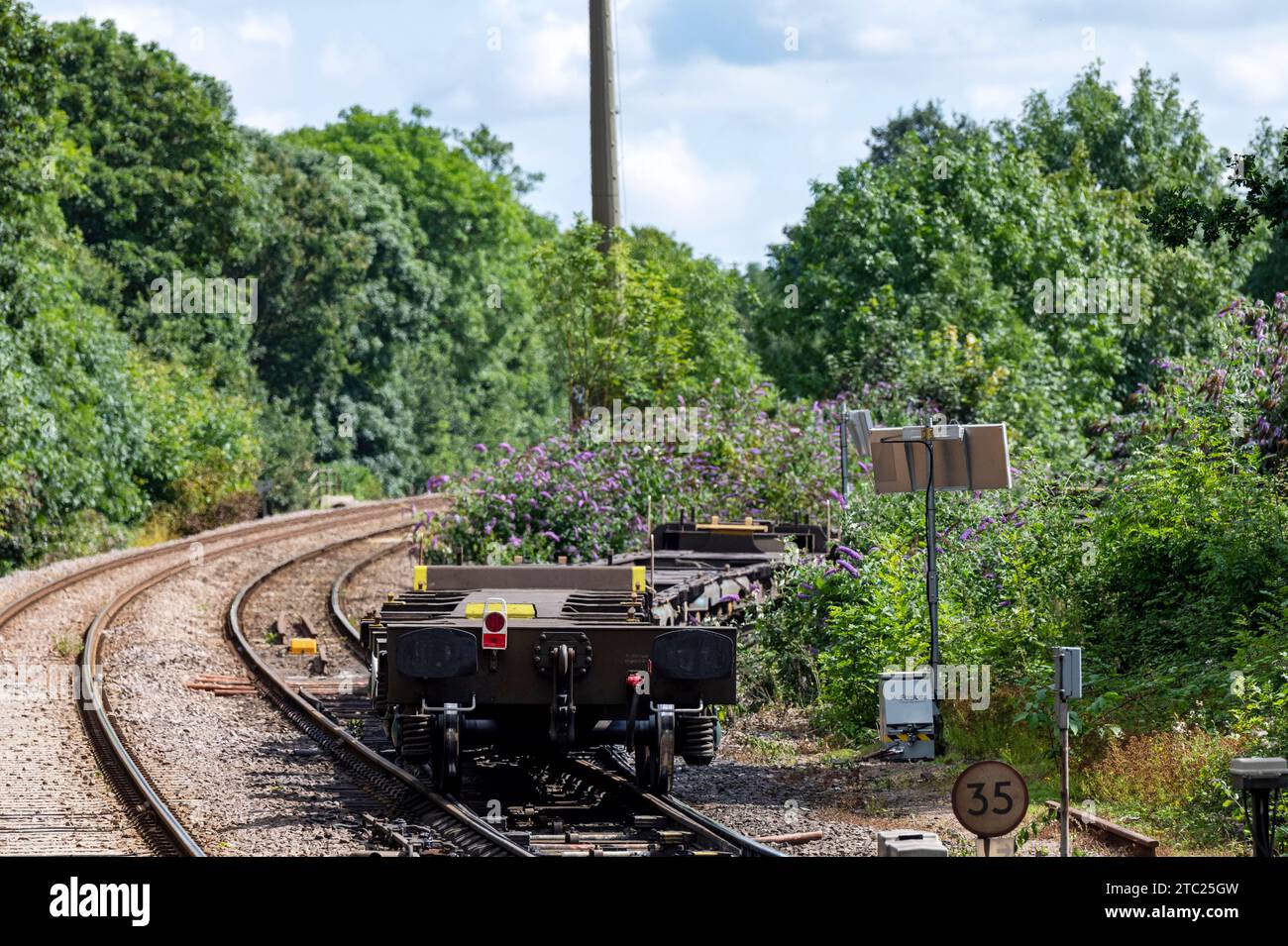 Empty flatbed railway wagons hi-res stock photography and images - Alamy
