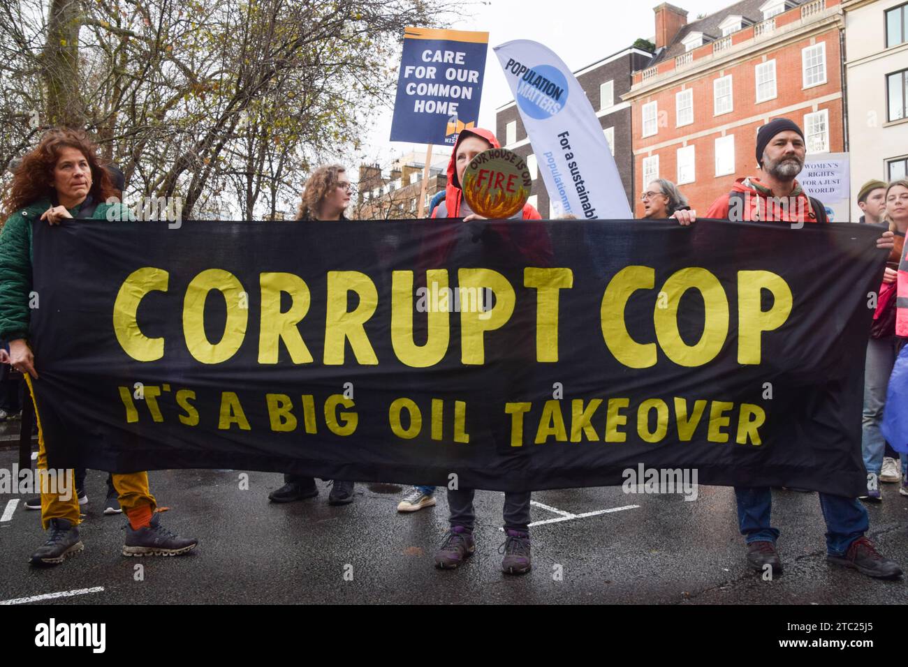 London, UK. 9th December 2023. Climate activists gathered outside BP ...