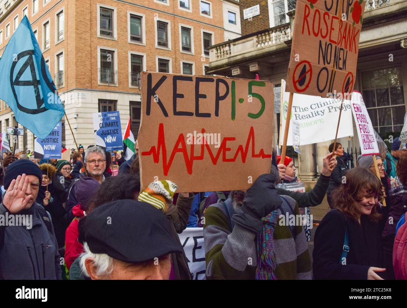 London, UK. 9th December 2023. Climate activists gathered outside BP ...