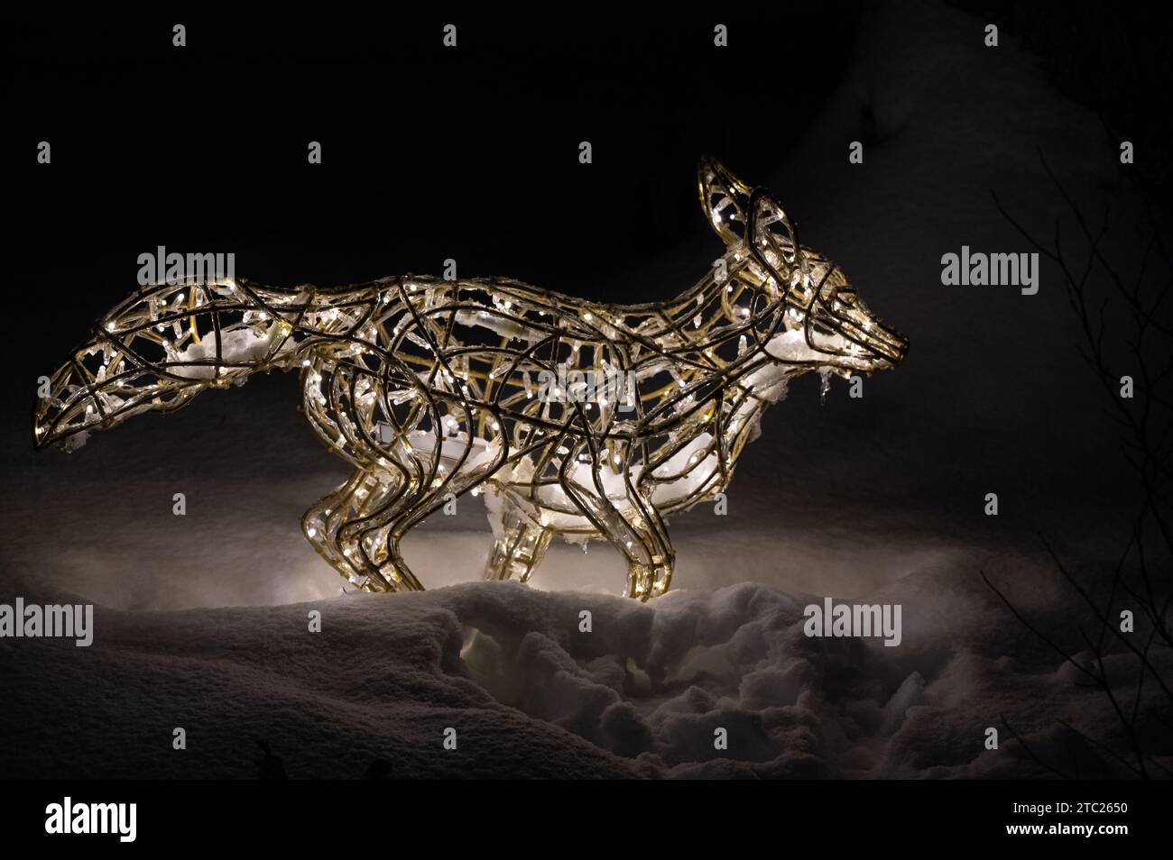 Fox made of lights in public park Kumla Sweden Stock Photo - Alamy