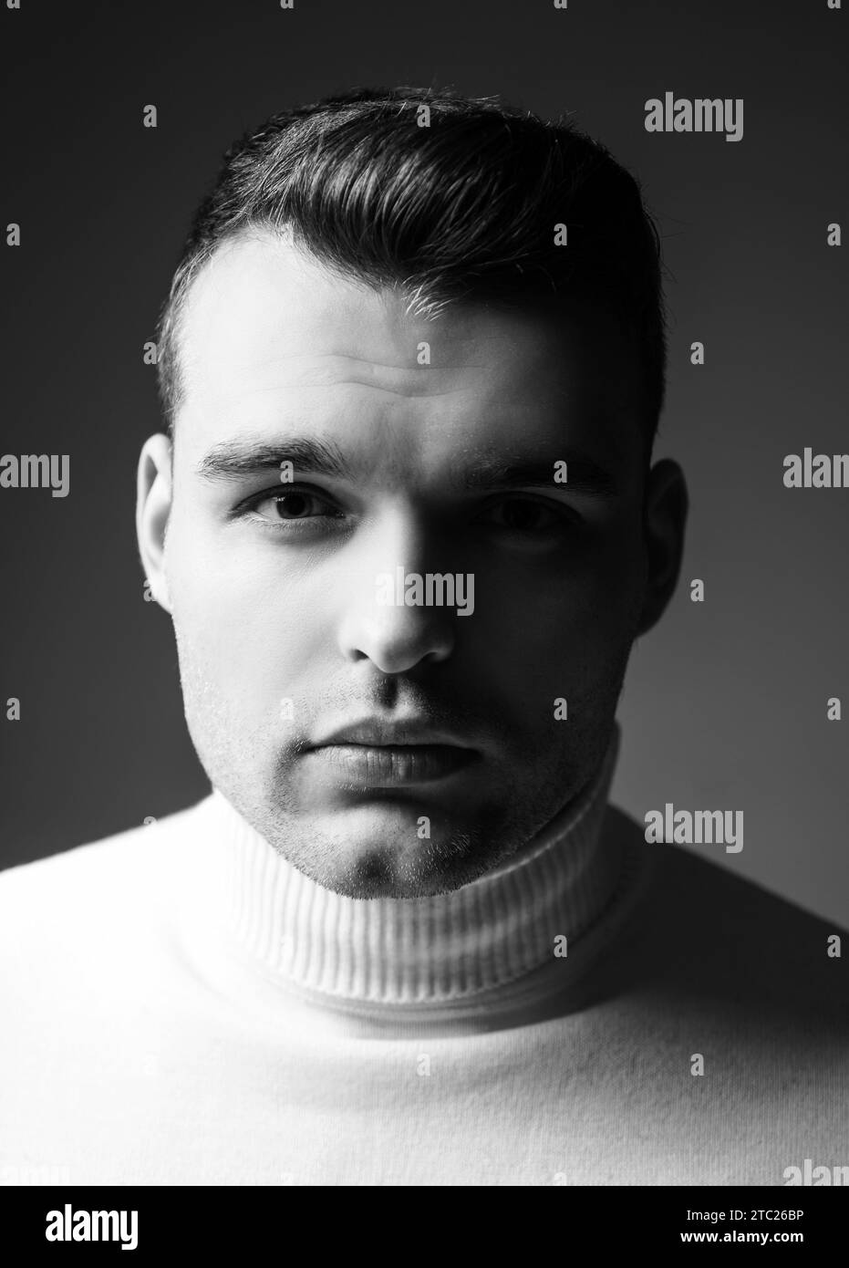 Barbershop concept. Handsome guy. Masculinity and beauty. Well groomed ...