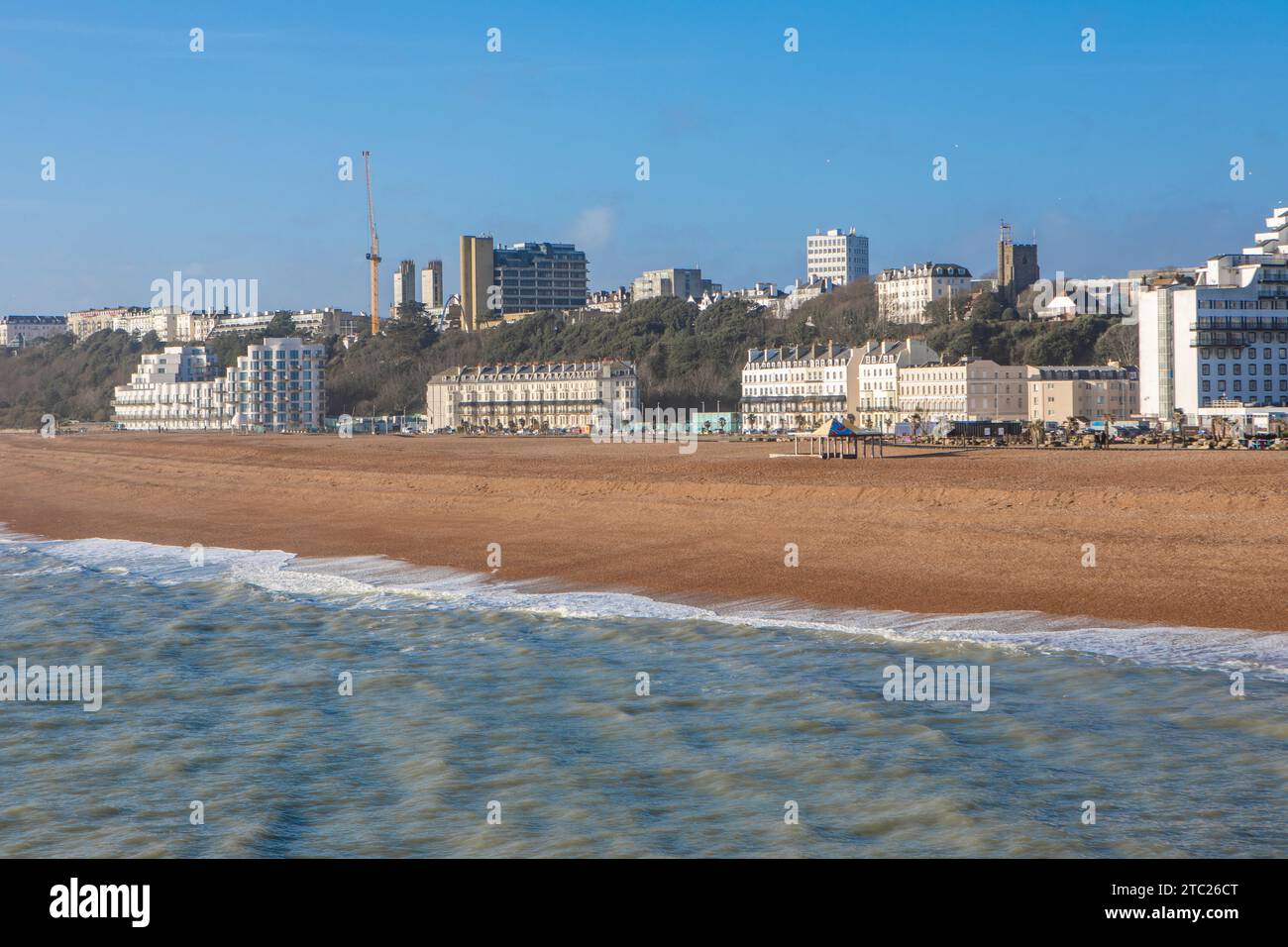 The almost completed Shoreline development on Folkestone beach Stock ...