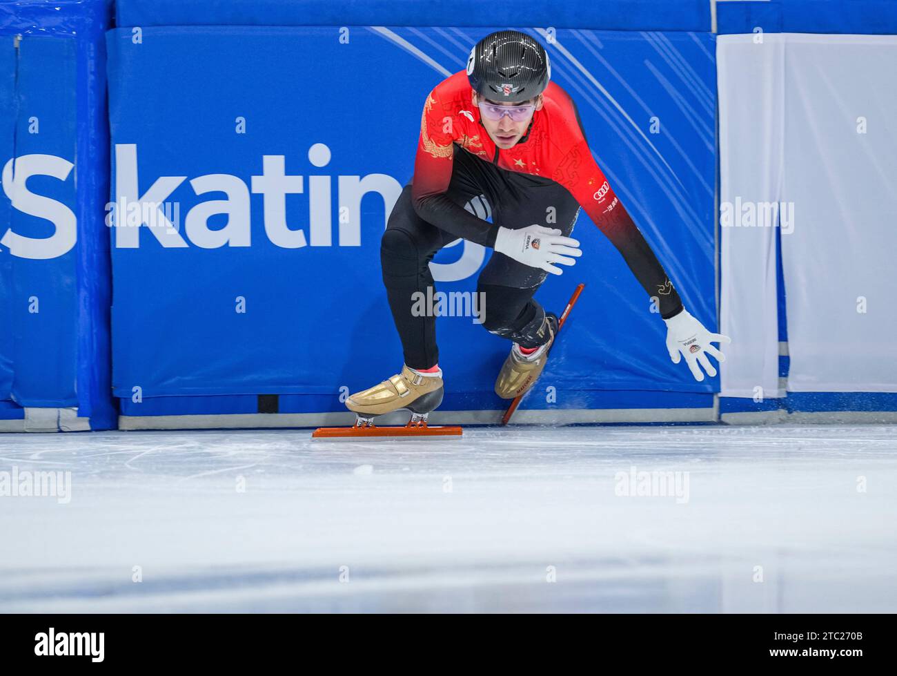 Beijing, China. 10th Dec, 2023. Liu Shaolin of China falls during the ...